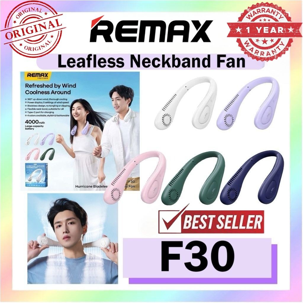 Remax F30 Neckband Fan Hurricane Leafless Hanging Fan Portable Fan ...
