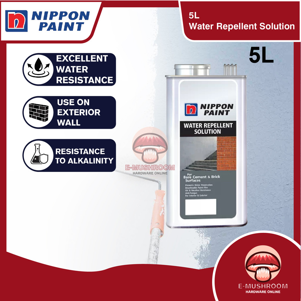 5L Nippon Paint Water Repellent Solution Clear Finish For Masonry ...