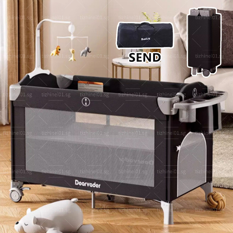 Gleamstrid Portable Baby Cot Multifunction Bed Collapsible Crib Splice ...