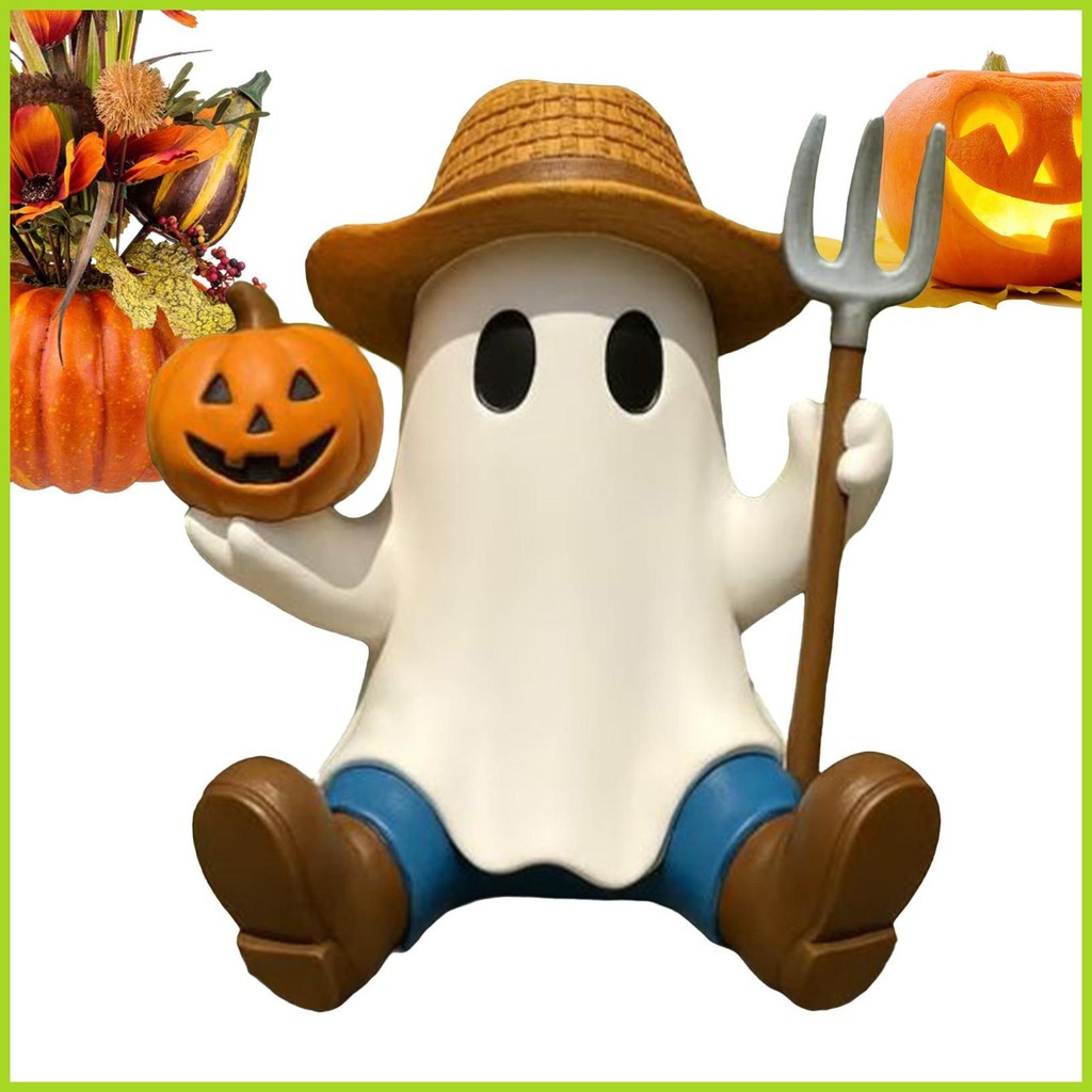 Small Ghost Figurine Cute Sport Ghost Statue Halloween Ornament ...