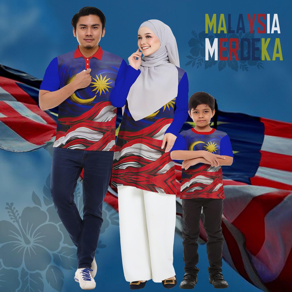 Baju 68th Merdeka Muslim Clothes 1957 Malaysia Independence Day Jersey ...