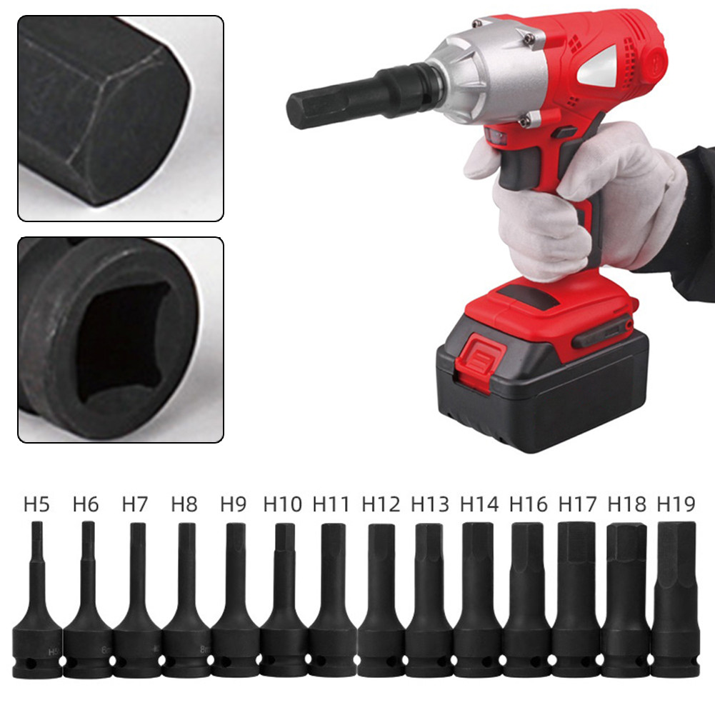 Socket Adapter 80mm Electric Drill Hex Head Hex Socket Hexagon 1/2 ...