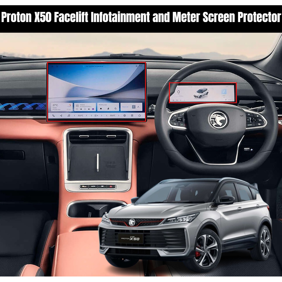 Proton X50 Facelift (2025-2026) Infotainment Screen Tempered Glass ...