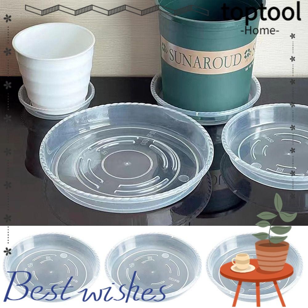 TOPTOOL 10pcs Flower Pot Tray, Round Plastic Flower Pot Base, Desktop ...
