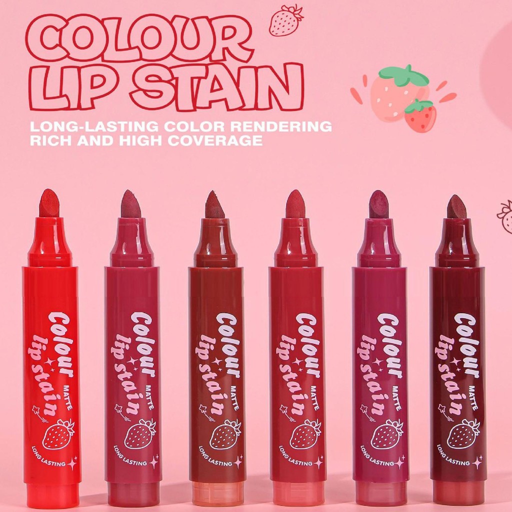 Lip Stain Marker Long Lasting Lip Stain Liner Pen Highly Pigmented ...