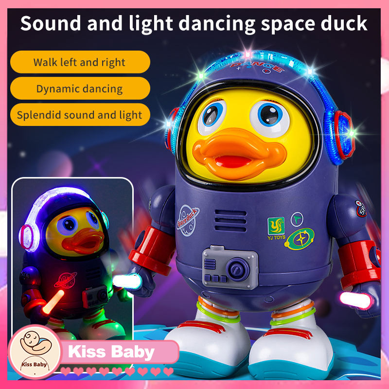 Electric Robot Toys Dancing Walking Space Duck Dancing Pretend Moving ...