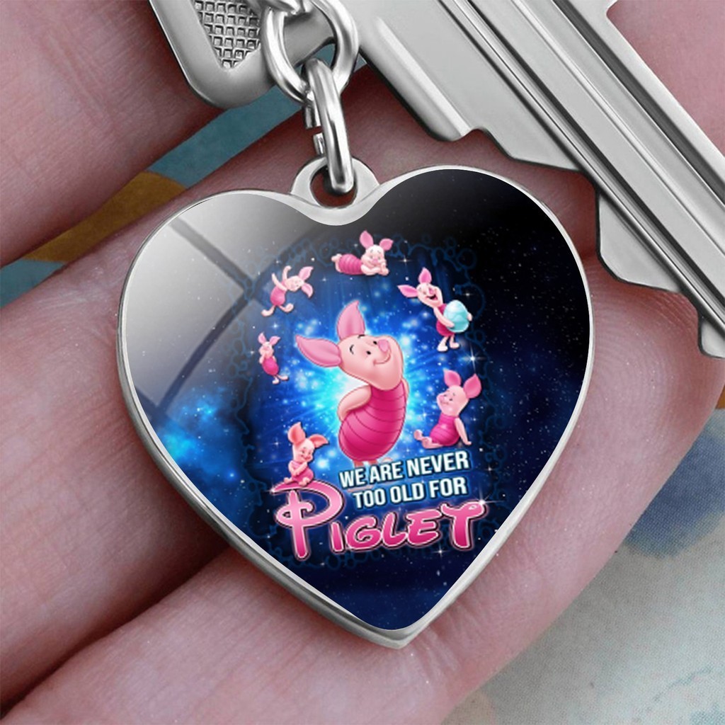 Disney brand love logo metal shaped keychains, Piglet, Tigger, Kangaroo ...