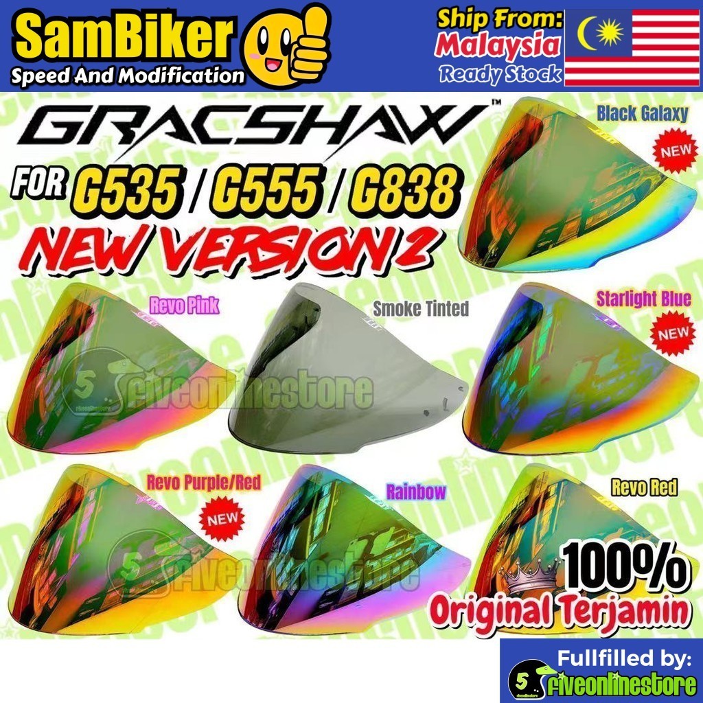 VISOR Gracshaw Gennex G535 / Geomax G555 / Gaizer G838 ORIGINAL Visor ...