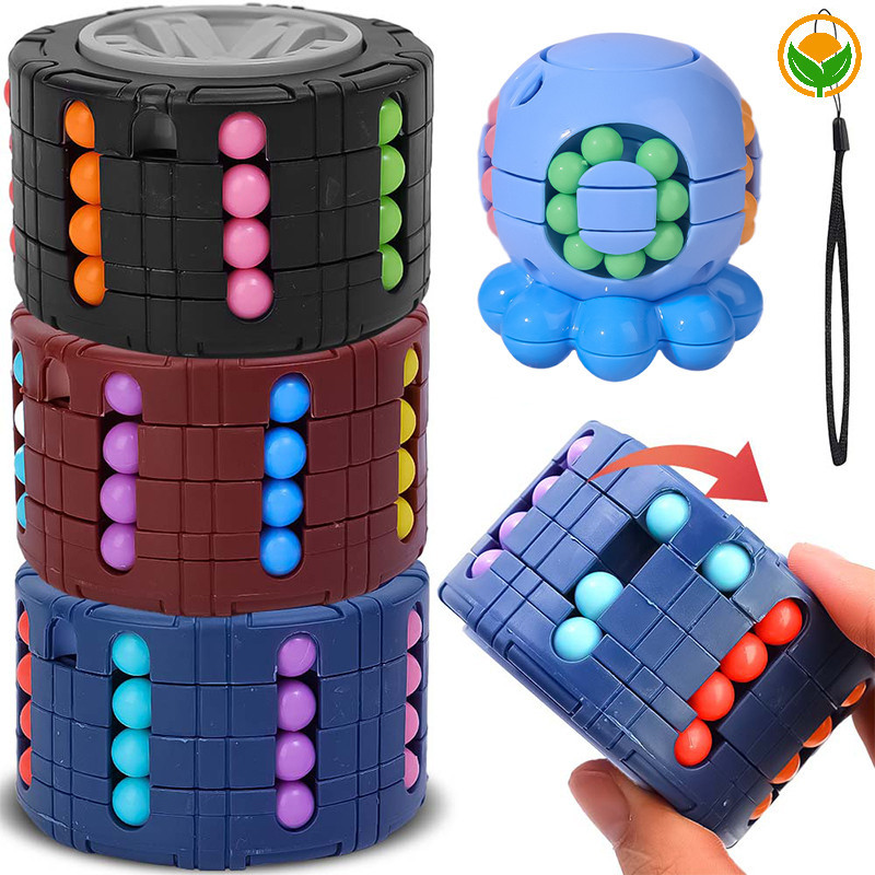 Magic Bean Puzzle Cube Spinner Rotate Slide Gyro Fidget Toy 3D Ball ...