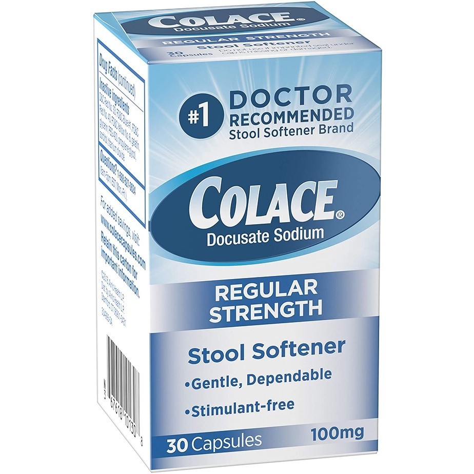 Colace Regular Strength Stool Softener, 100 mg, 30 Capsules | Shopee ...