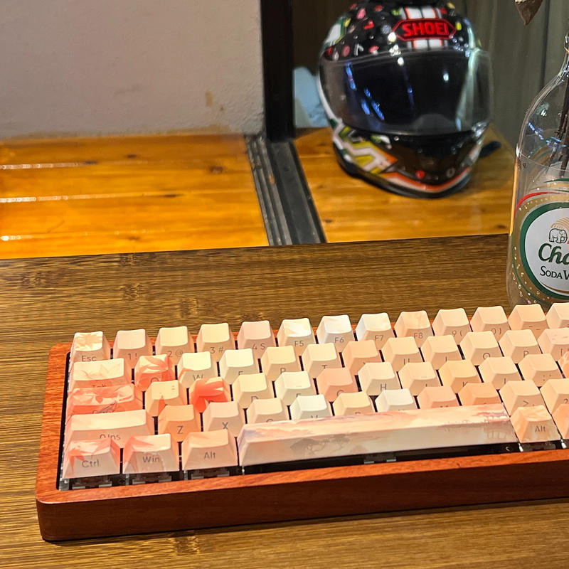 Maple Autumn PBT Dye-Sub Cherry Side-Engraved Custom Keycap Set for ...
