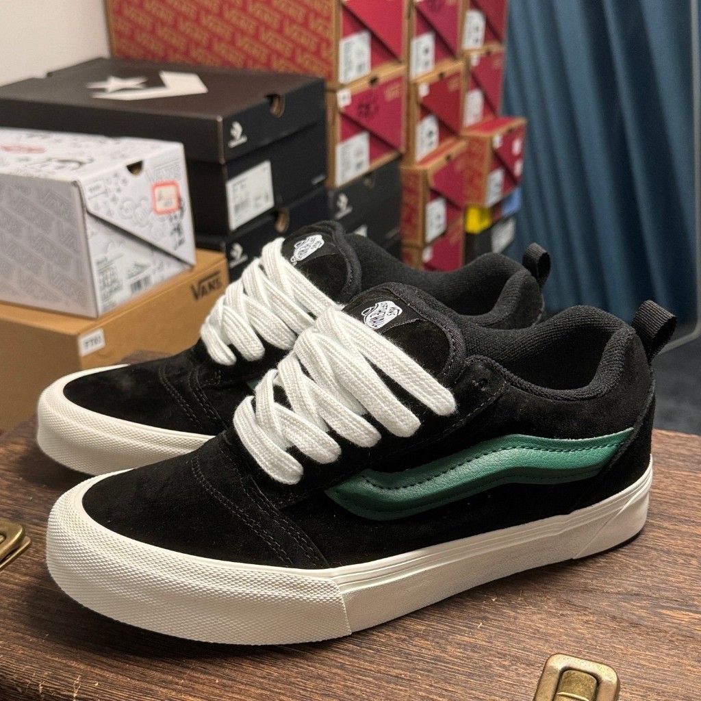 Vans KNU-skool emerald green black sneakers kasual rendah atas | Shopee ...