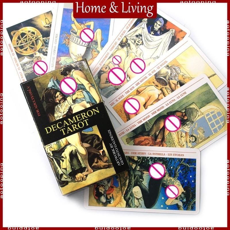 AOTO Friends Party Board Game Carnal Adventure Decameron Tarot 78-Card ...