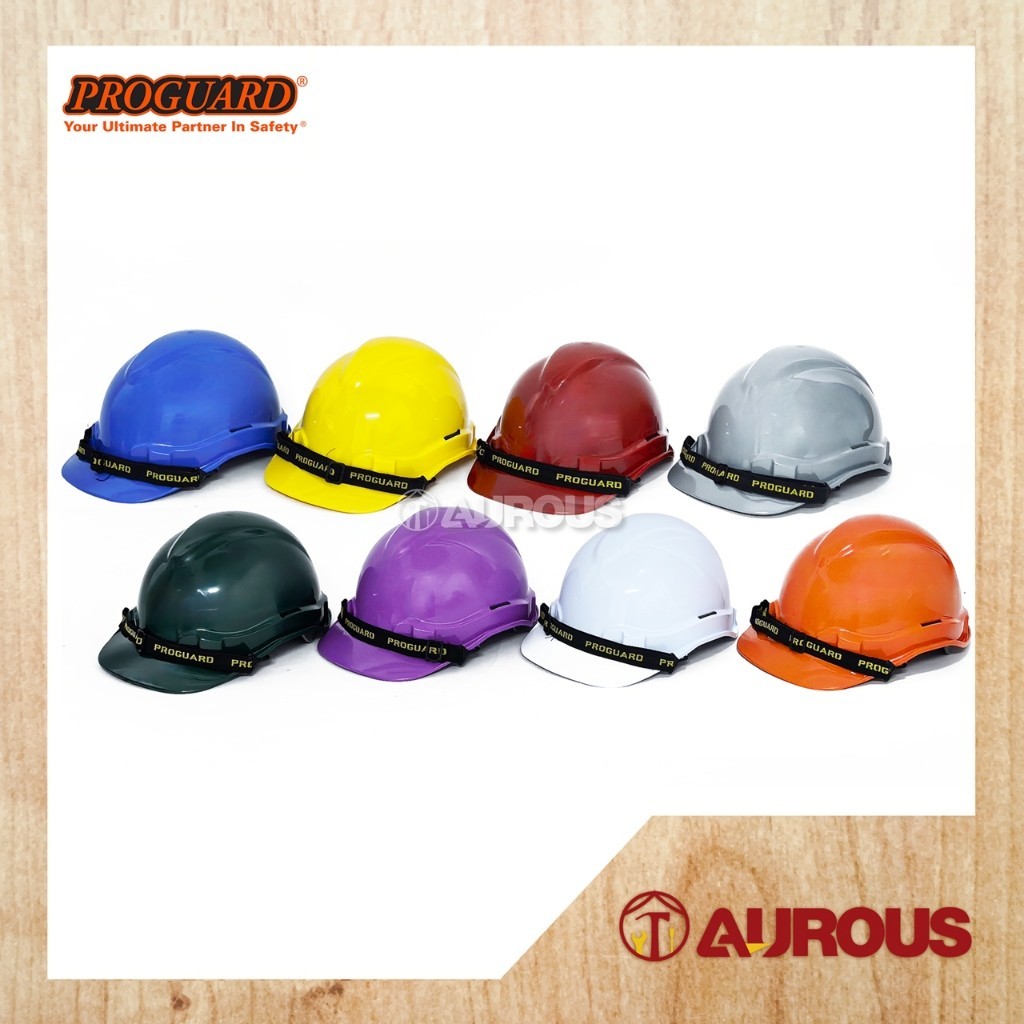 PROGUARD SAFETY HELMET WITH SLIDE LOCK SIRIM (BLUE/YELLOW/RED/GREY ...