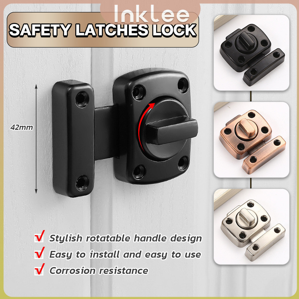 I.K. Gate Latch Slide Bolt Latches Lock Zinc Alloy Safety Door Locks ...