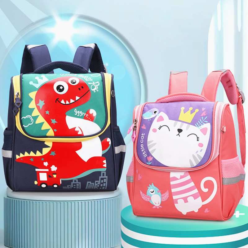 Cat Dinosaur Backpack Cute Burden-Reducing Girl Boy School Backpack ...