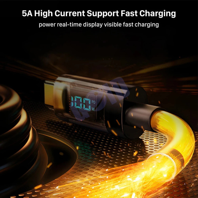 100W PD Digital Display USB Type C Fast Charging Cable For 15 Series ...
