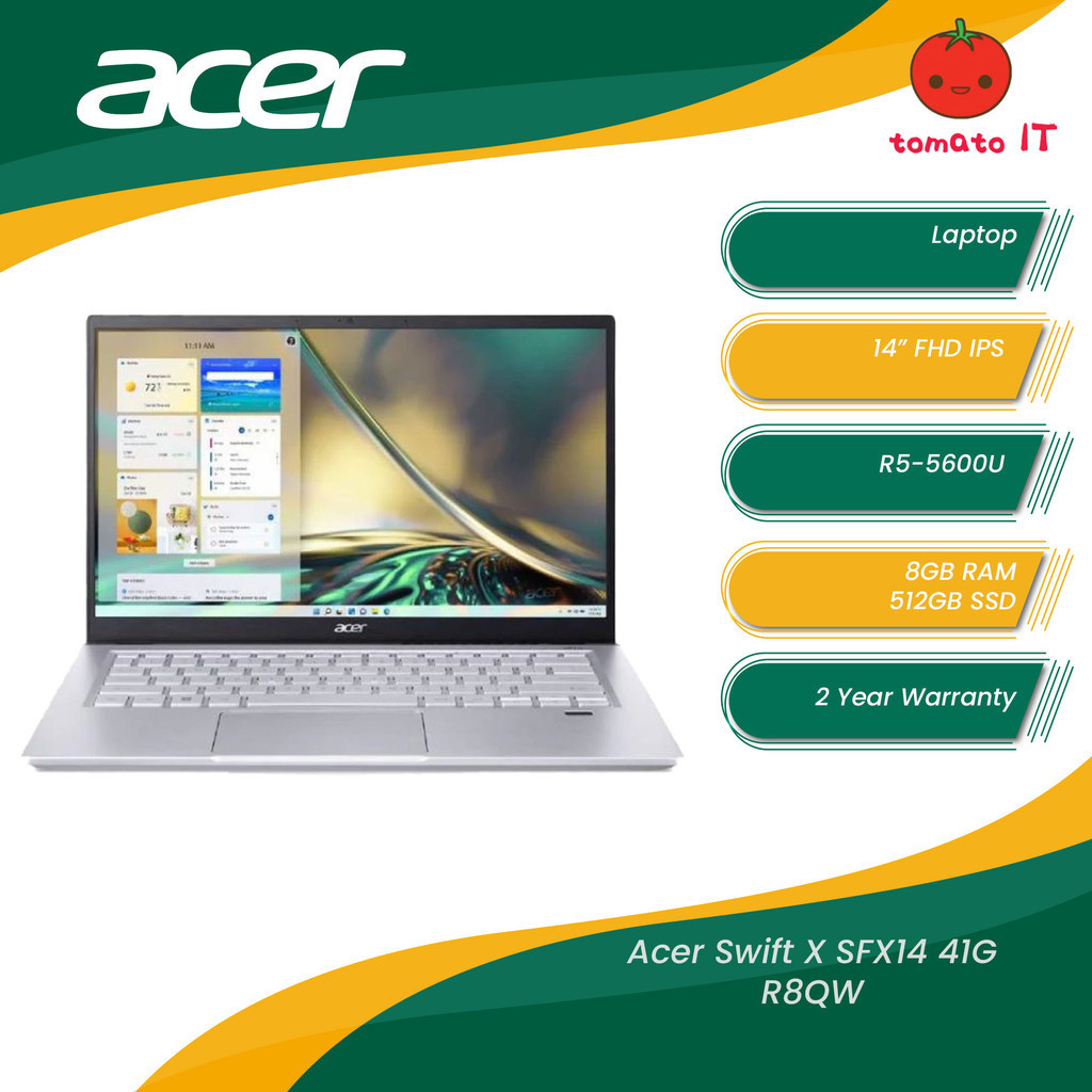 ACER Swift X SFX14 41G R8QW- 14" FHD IPS/AMD R5-5600U/8GB/512GB ...