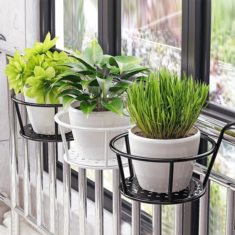 Planters Rack Garden Flower Stand Round Metal Plant Rack Flower Pots ...