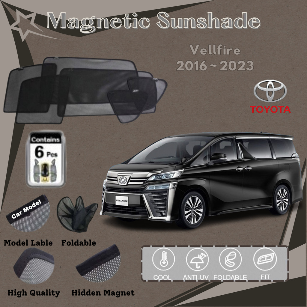 Toyota Vellfire 2016-2023 Epic Magnetic Sunshade [2/6 PCS] | Shopee ...