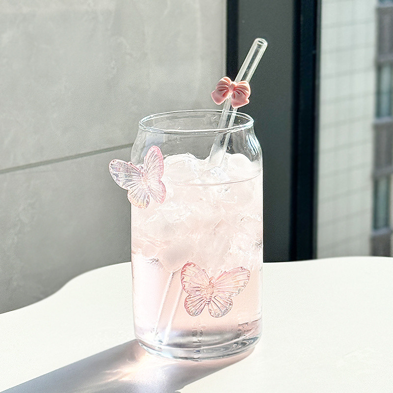 Cute Glass HouseholdinsWater Cup Cold Drink Good-looking Juice Cup Cup ...