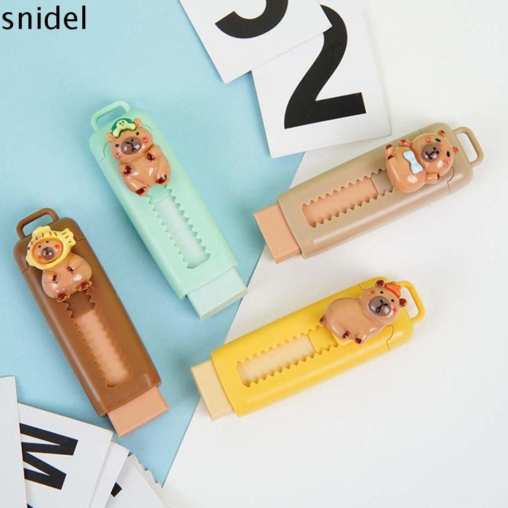 SNIDEL Capybara Eraser, Retractable Portable Push Pull Eraser, Cute ...