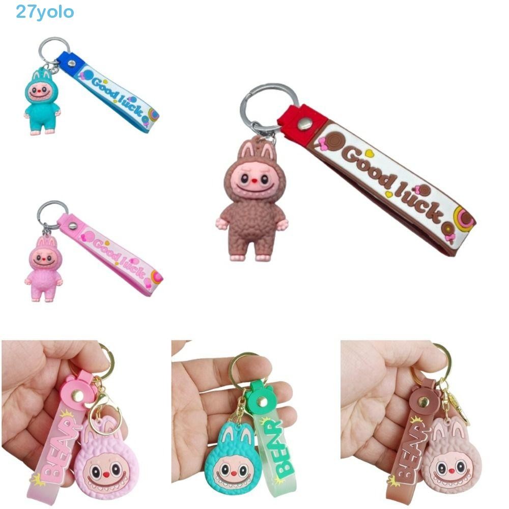 YOLO Labubu Doll Keychain, Anti-lost Backpack Charms Labubu PVC Pendant ...