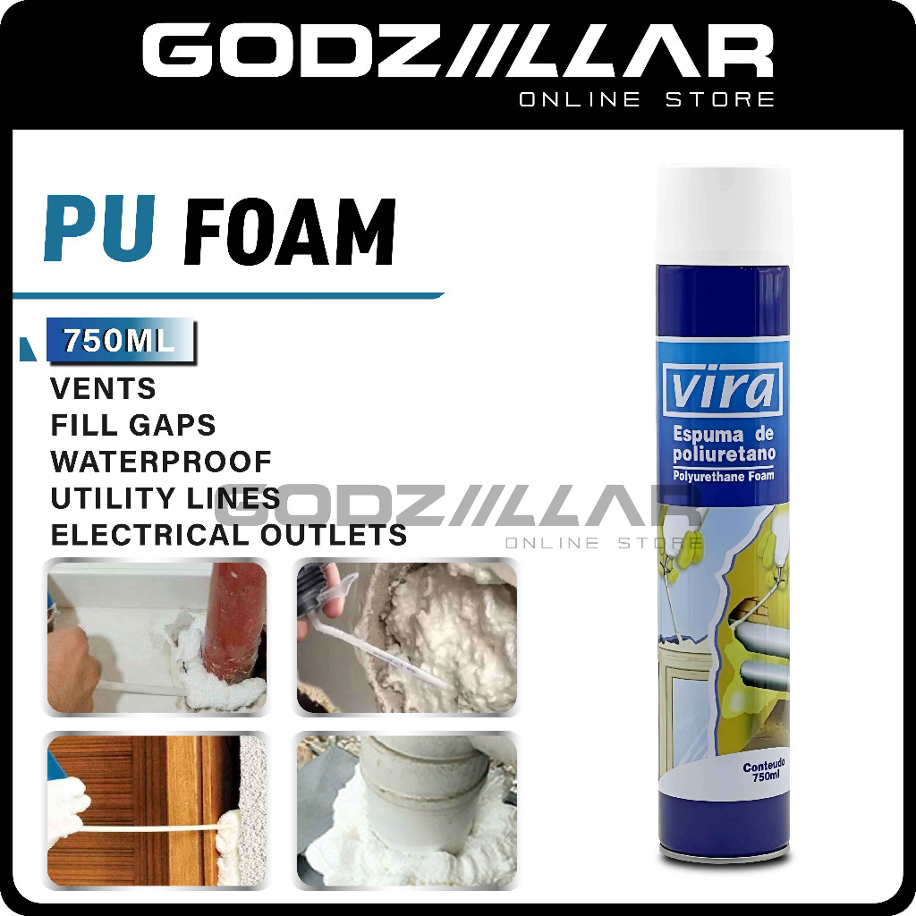 Vira Polyurethane Foam PU Foam Spray 750ml Joint Spray Fill Crack Insulation Foam Filler ...