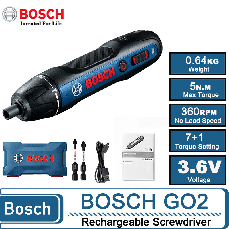 BOSCH GO 2 Mini Electrical Screwdriver 3.6V lithium-ion Battery ...