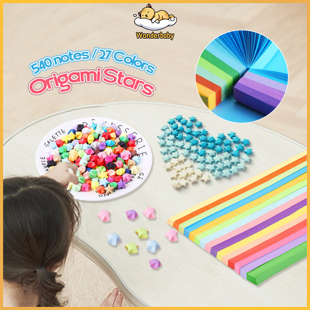 Wonderbaby 540pcs Multicolor Stars Origami Paper DIY Strips Lucky Star ...