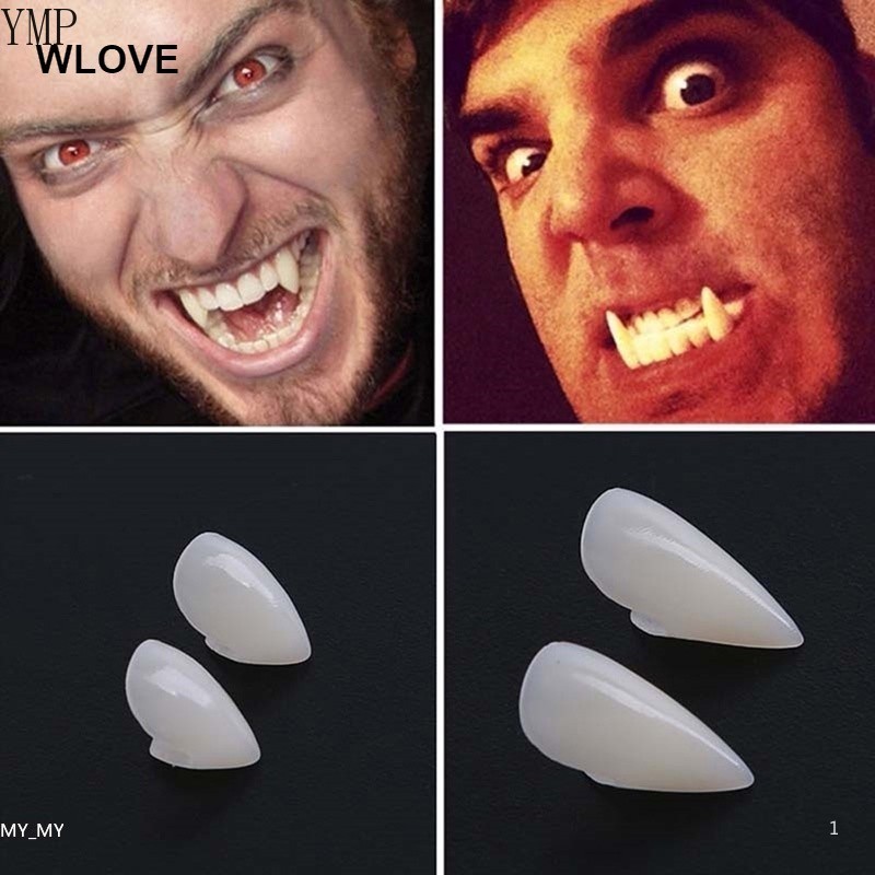 Luminous Vampire Fangs Fancy Scary Werewolf Teeth Halloween Denture ...