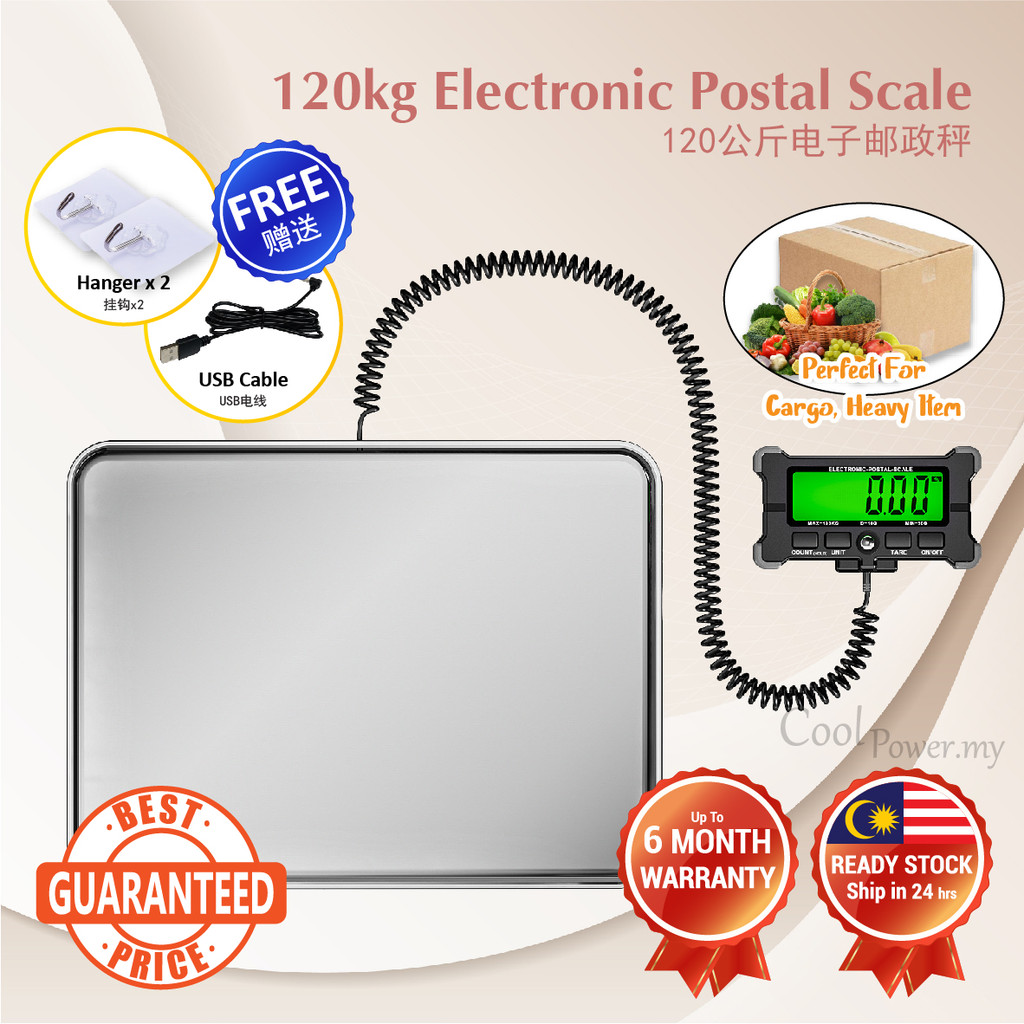 120kg Electronic Postal Scale Portable 10g Precision Stainless Steel ...