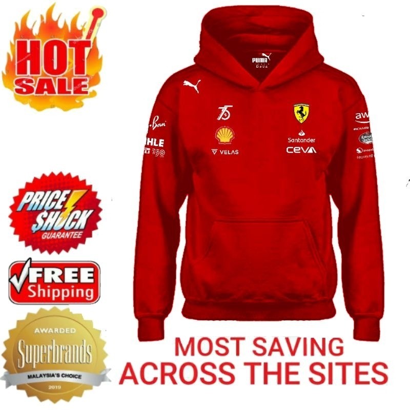 Scuderia Ferrari F1 2024 Racing Team Mens Casual Trending Summer Long ...