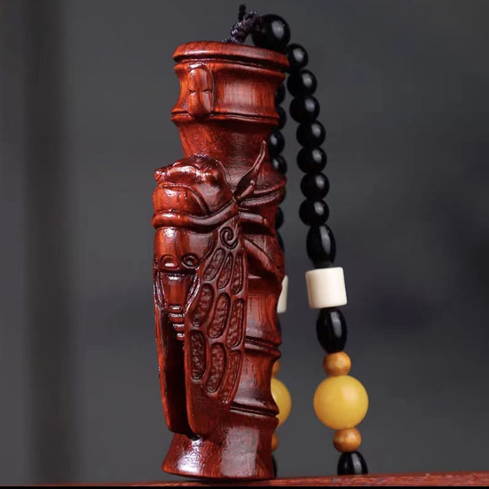 Red Sandalwood Blockbuster Wood Carving Bamboo Cicada Solid Wood ...
