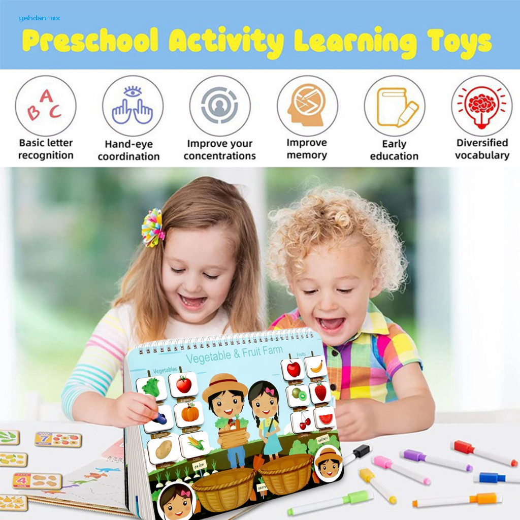 ye Dinosaur Busy Book Erasable Toddler Workbook Fun and Educational ...