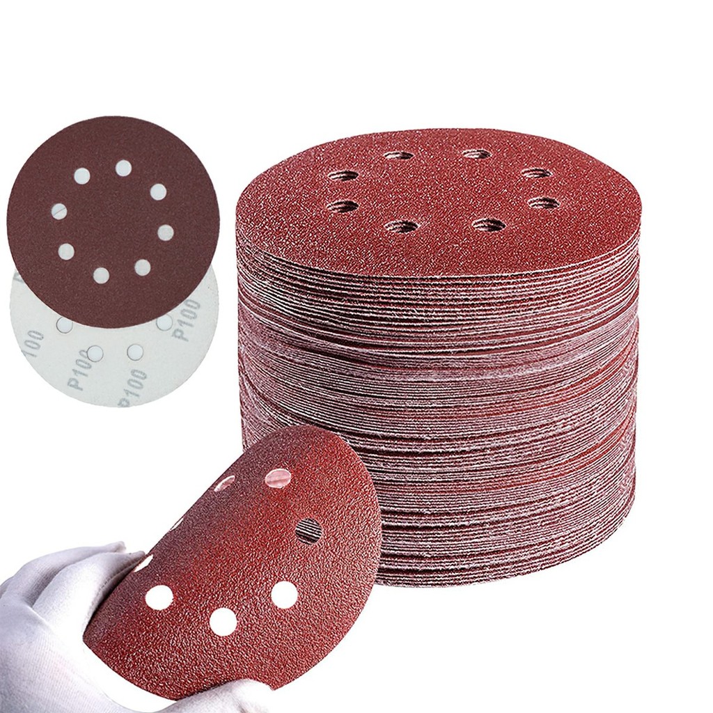 10 Sheets of Sandpaper, 120mm diameter round hole sandpaper | Shopee ...