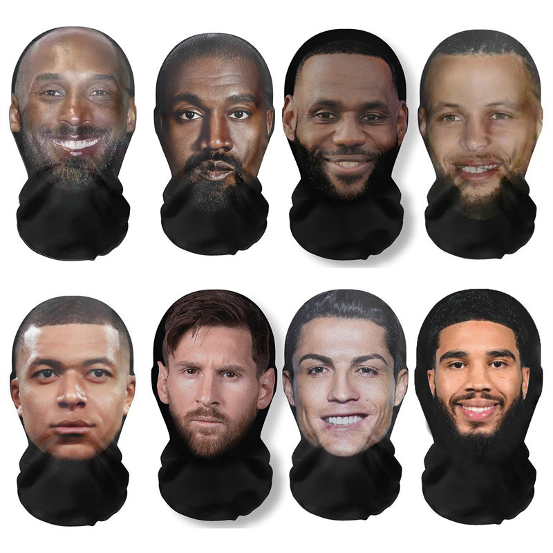 3D Printed Mask Basketball Star Face Mask Funny Bandana Unisex ...