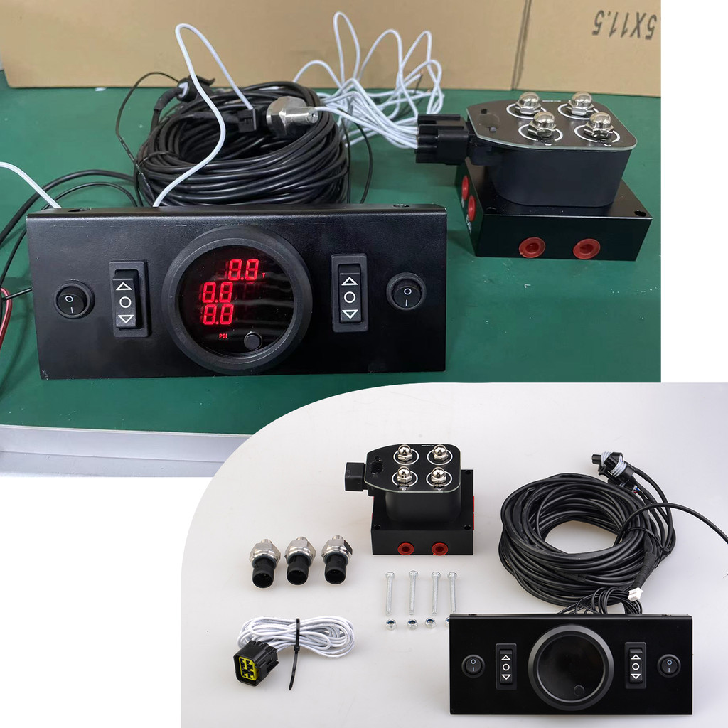 Air Suspension 3 Display Pressure Gauge 1/8npt Electrical Sensors With ...