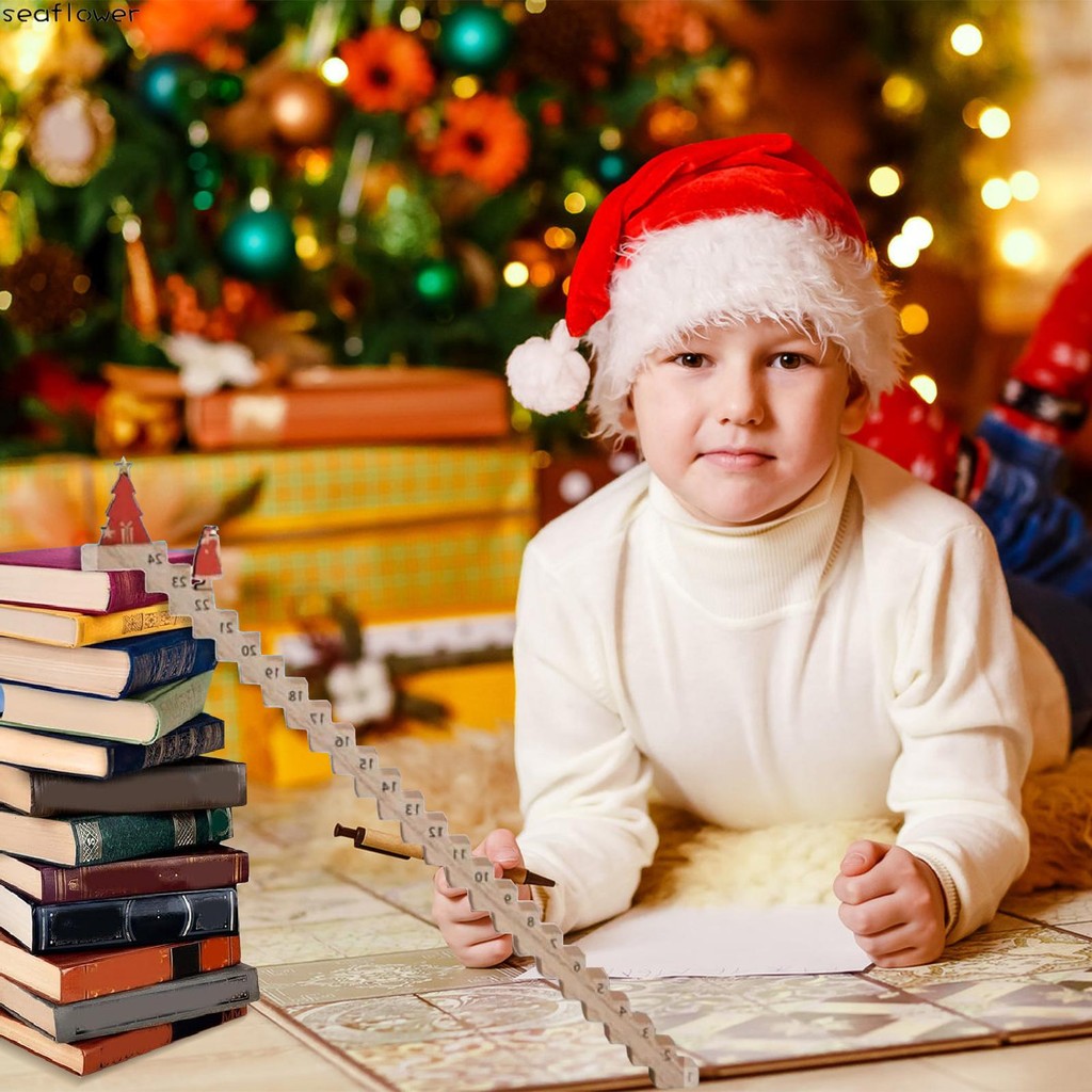 Santa Climbing Staircase Advent Calendar Christmas Countdown Desk ...