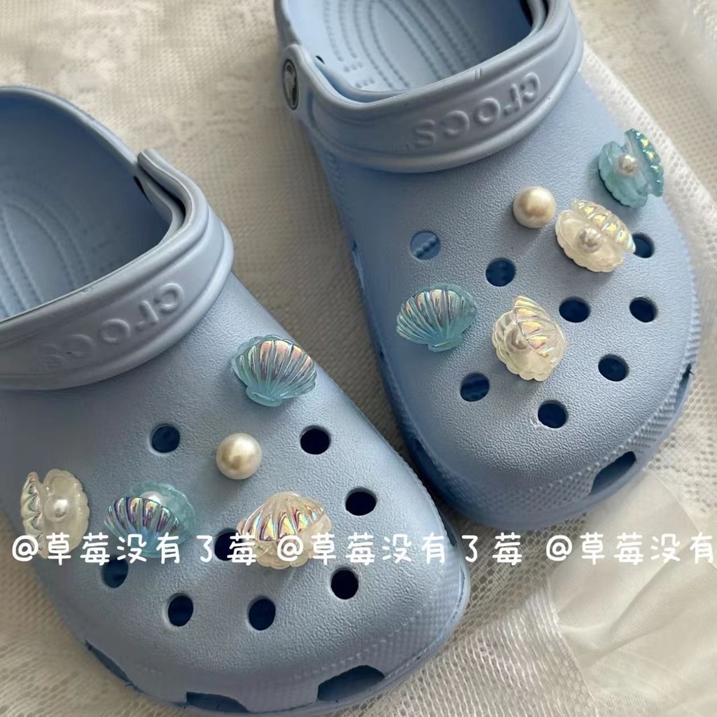 Ocean shell series jibbitz Korean 3d DIY Pearl and Seashell Shoe Charms ...