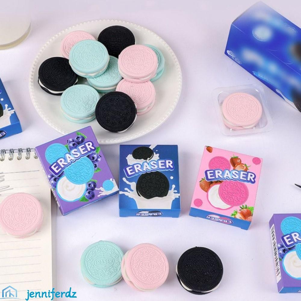 JENNIFERDZ Cute Biscuit Eraser, Funny Interesting Simulation Oreo ...