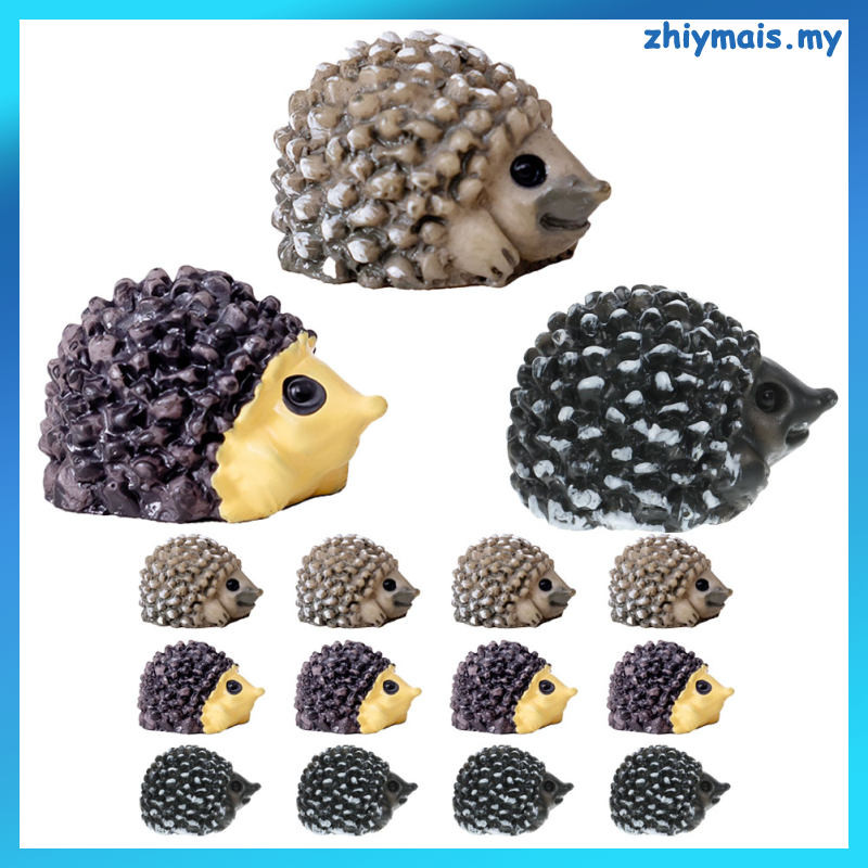15 Pcs Hedgehog Figures Little Doll Resin Animal Mini Figurines Wild ...