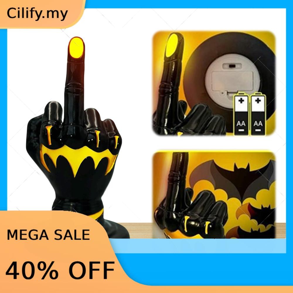 Resin Middle Finger Statue with LED Light Hand Gesture Desk Statues ...