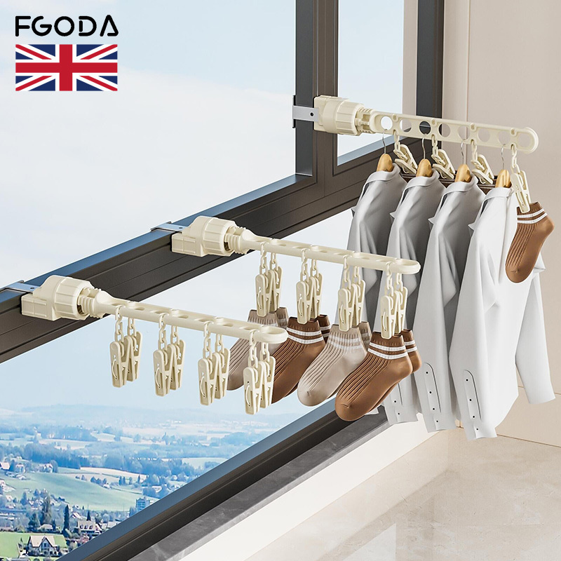 Travel Portable Window Sill Dormitory Window Drying Rack Clothes Rod ...