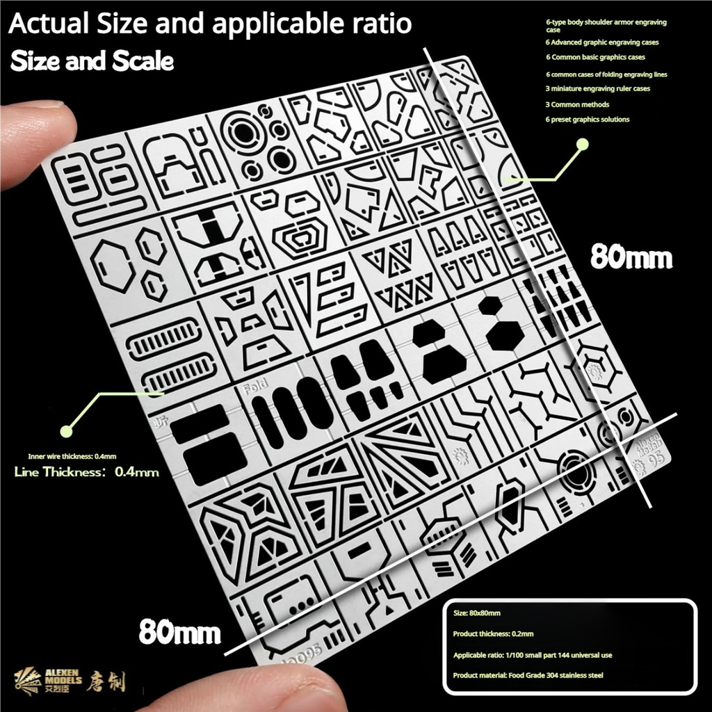 Alexen Models AJ0094 AJ0095 Scribing Ruler Model Tool for Engraving ...