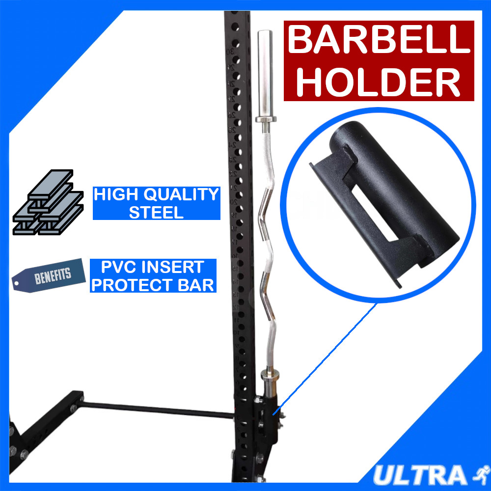 Single Barbell Holder Rack Mounted Olympic Vertical Weight Bar Storage ...