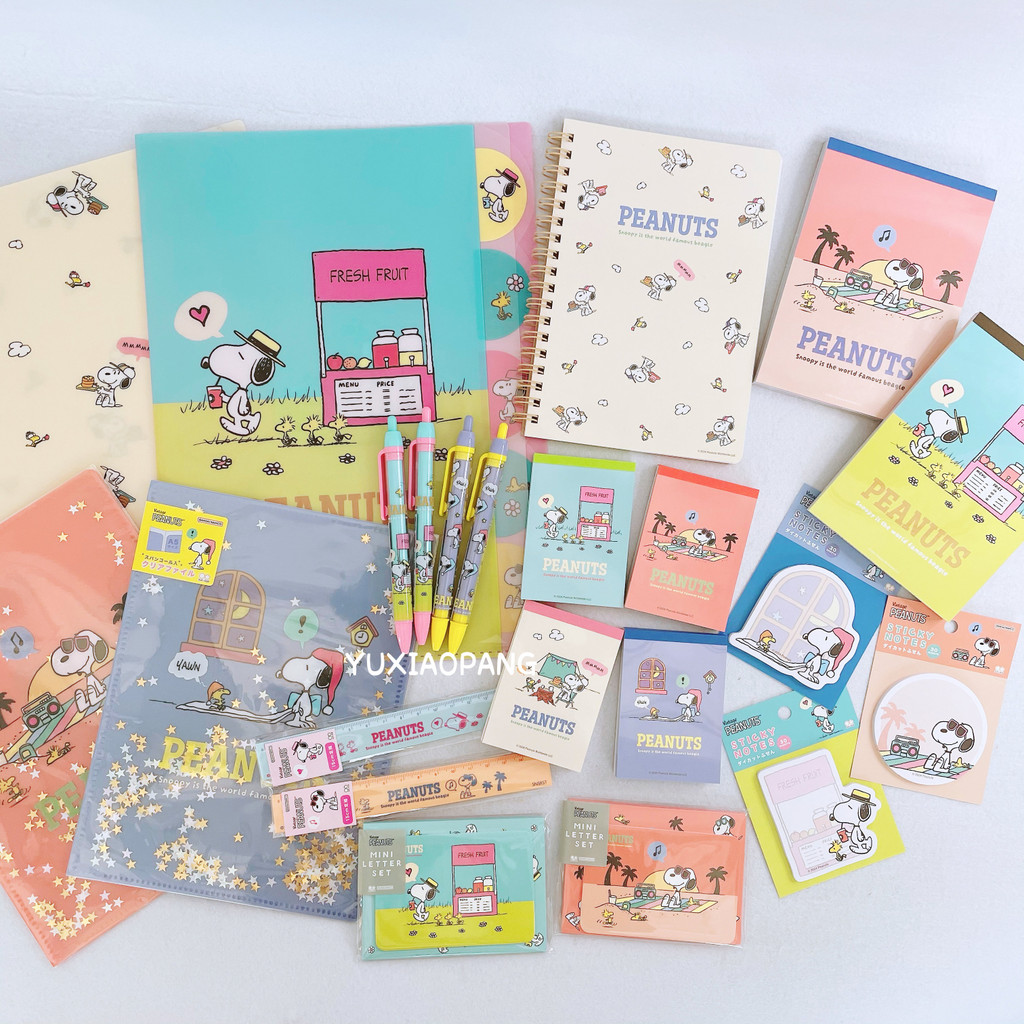 Snoopy Color Series Limited Japanese Note Pad Folder Sticky Note Ruler ...