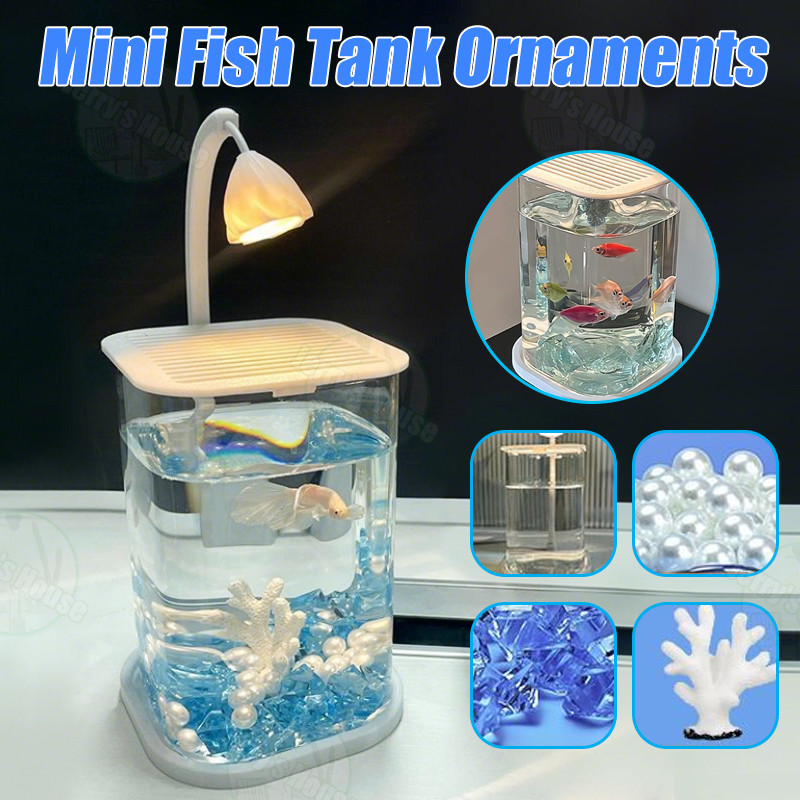 Transparent Fish Tank Mini Fish Tank Landscaping Ornaments Durable Fish ...