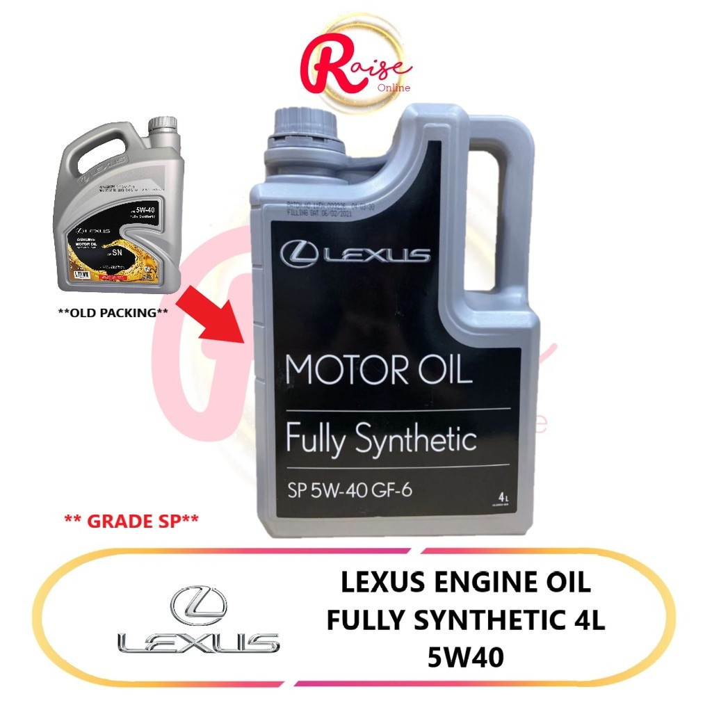 ( NEW PACKING 2021 ) Lexus 5W40 API-SP GF-6 Fully Synthetic Engine Oil ...