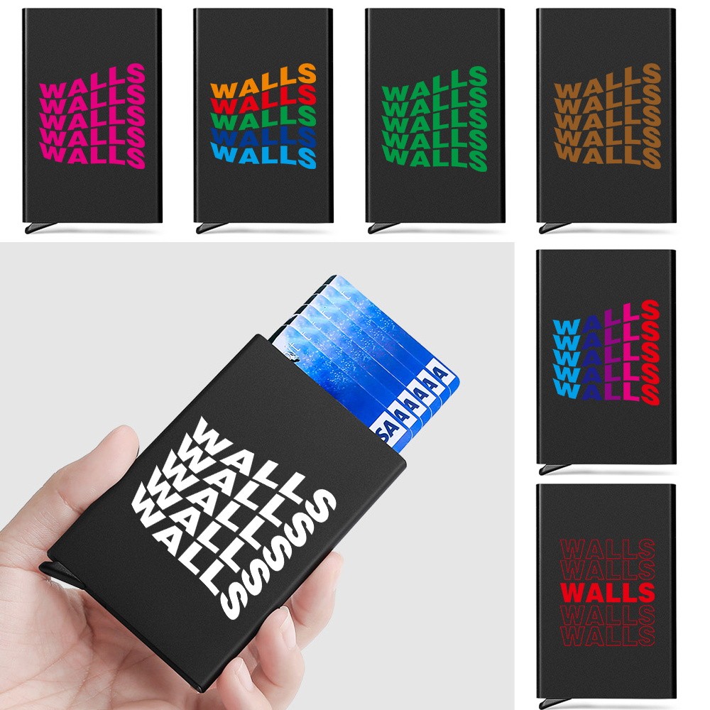 Card case Aluminum Wallet with Elasticity Back Credit Card Holder ...